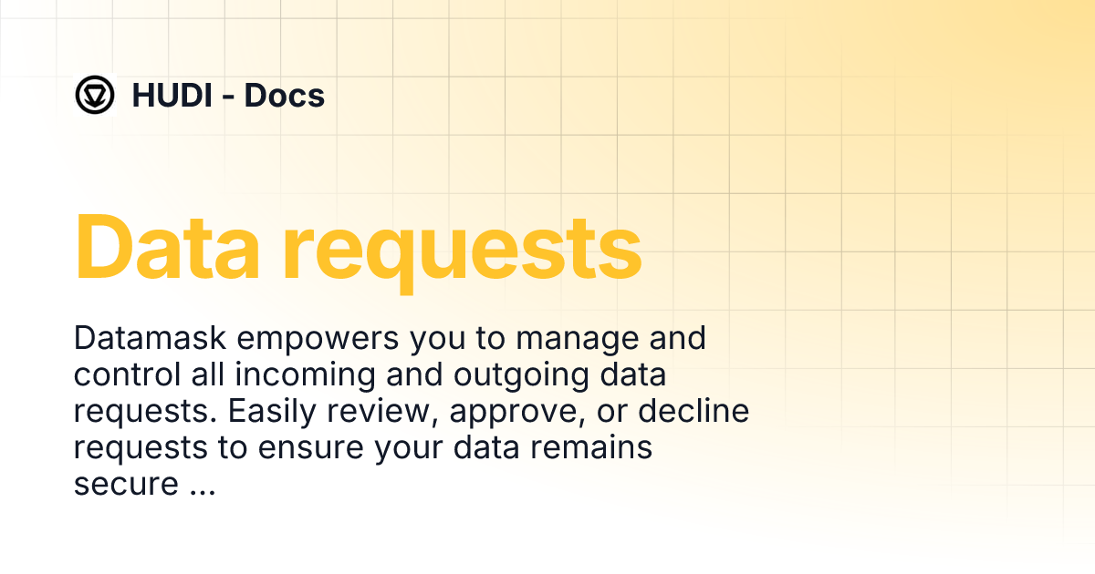 Data requests | HUDI - Docs